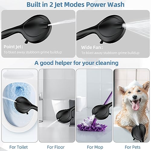 Shower Heads with Handheld Spray Combo, 10" Rain High Pressure Shower Head with 11" Extension Arm, 10 Modes Detachable Shower Built-in Power Wash with 59" Hose, Height & Angle Adjustable, Matte Black