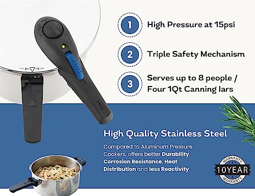 Zavor ZPot 10 Quart 15-PSI Pressure Cooker and Canner - Polished Stainless Steel (ZCWSP03)