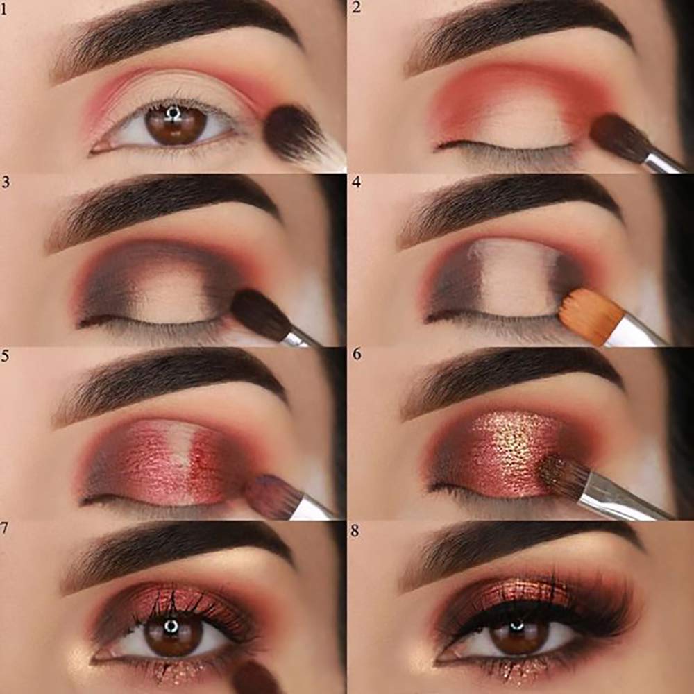 SEPROFE Eyeshadow Palette, Eye Shadow Palette Makeup, Smoky Eye Shimmer Matte Glitter, Eyeshadow Palette for Brown Eyes