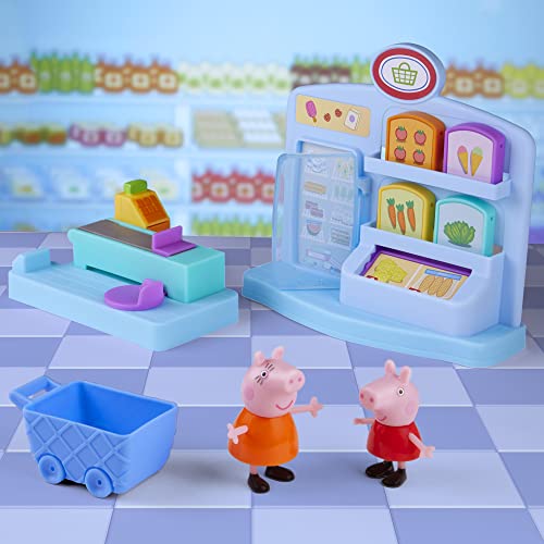 Peppa Pig Peppa’s Adventures Peppa’s Supermarket Playset Preschool Toy: Includes 2 Figures and 8 Themed Accessories; for Ages 3 and Up