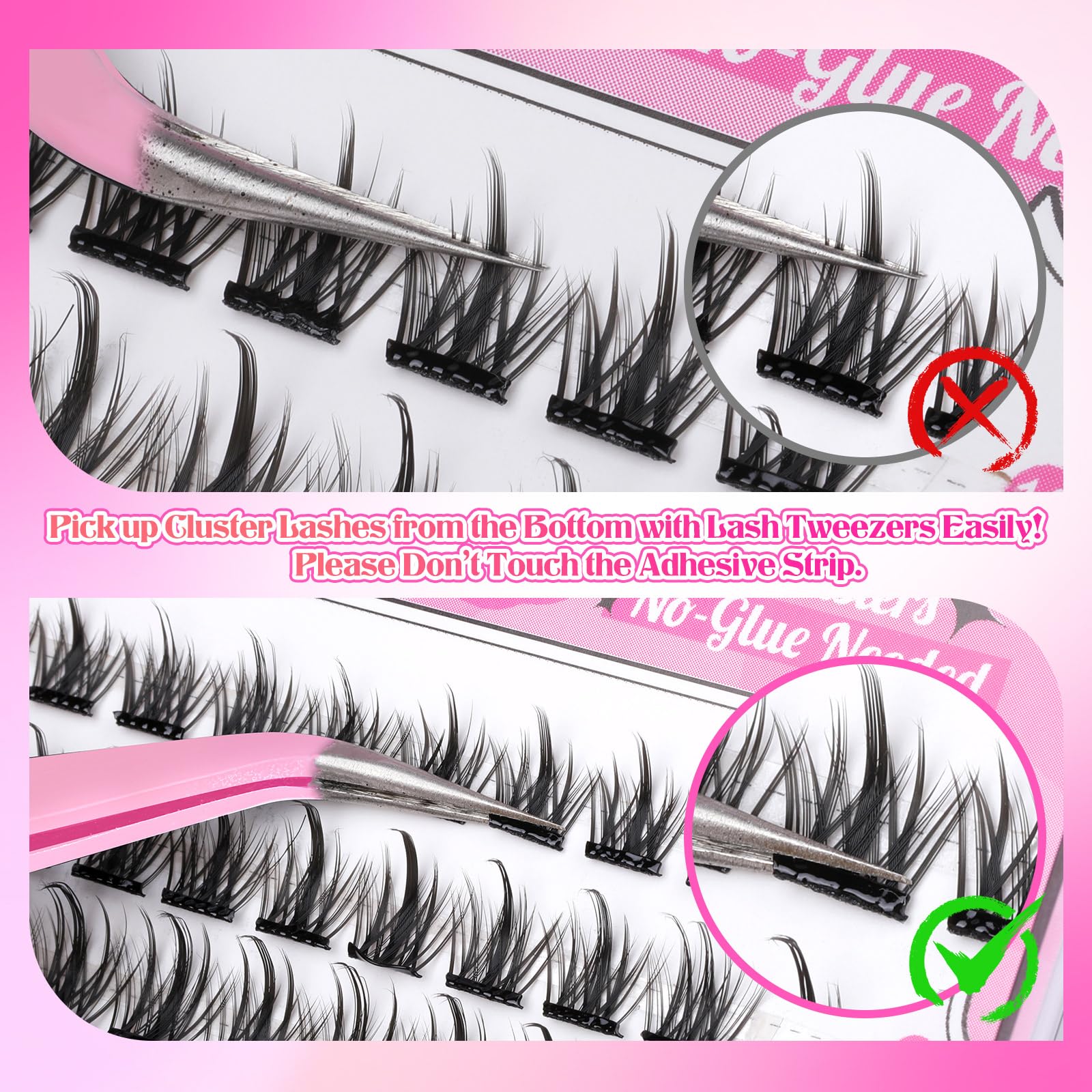 Self Adhesive Eyelashes Reusable Self Sticking Self Adhesive DIY Lash Extension Kit 60PCS Impress Lashes No Glue Self Adhesive Lash Clusters 10-16MM C Curl Self Adhesive Eyelash Clusters by wtvane