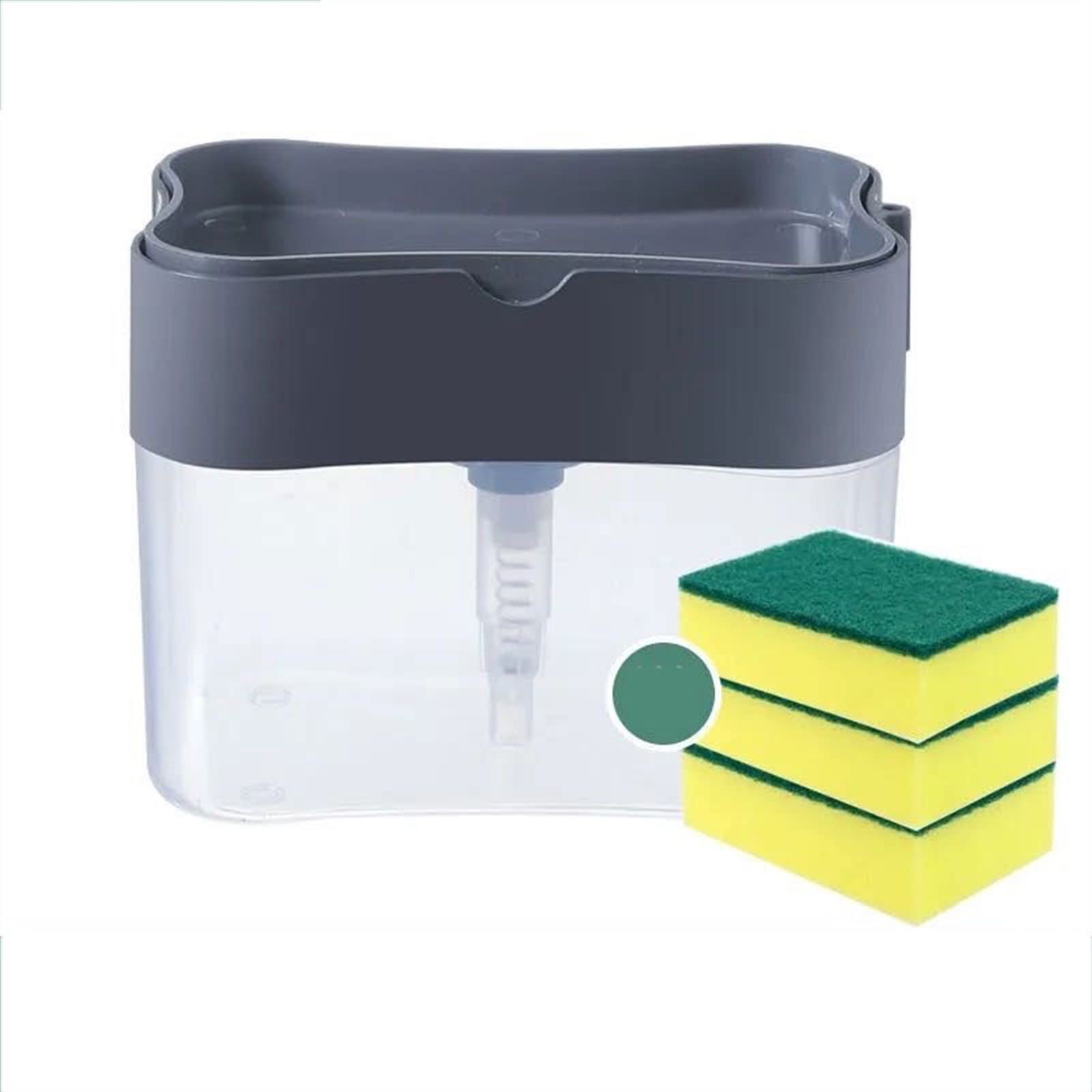 Soap Dispenser Kitchen Scouring Pad Automatic Liquid Dispenser Press Box Press Soap Out Box Brush Pot Dishwashing Dispenser Bathroom Soap Dispenser (Color : 1)