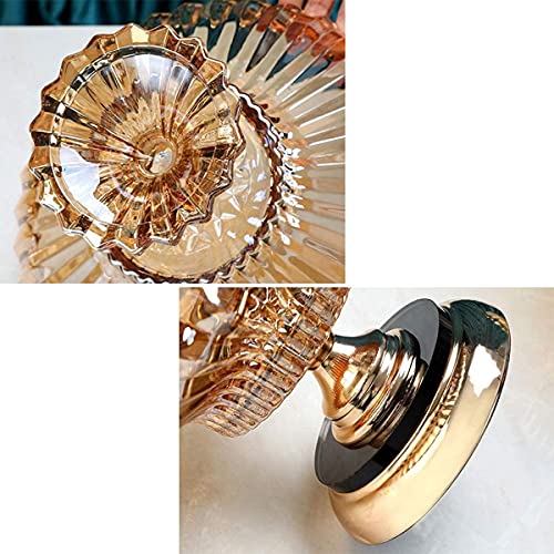 zhouye Durable Crystal Glass Fruit Bowl European Style Light Luxury Fruit Tray 12in/31cm, for Living Room Tea Table Wedding Decoration