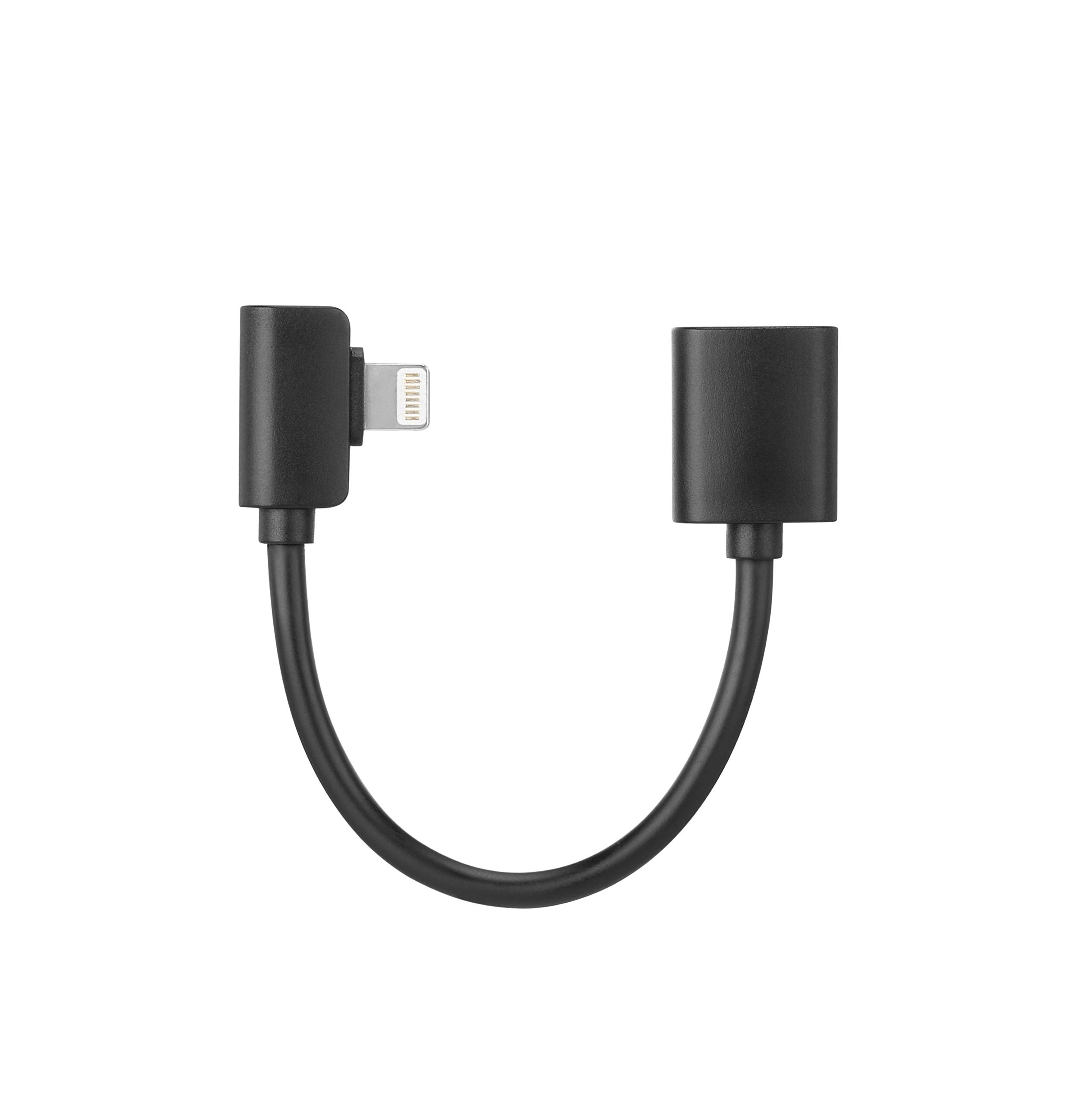 Saramonic Short Lightning Cable with Right-Angle Connector for iPhones Mounted in Gimbals (DITC80), M to F Right-Angle