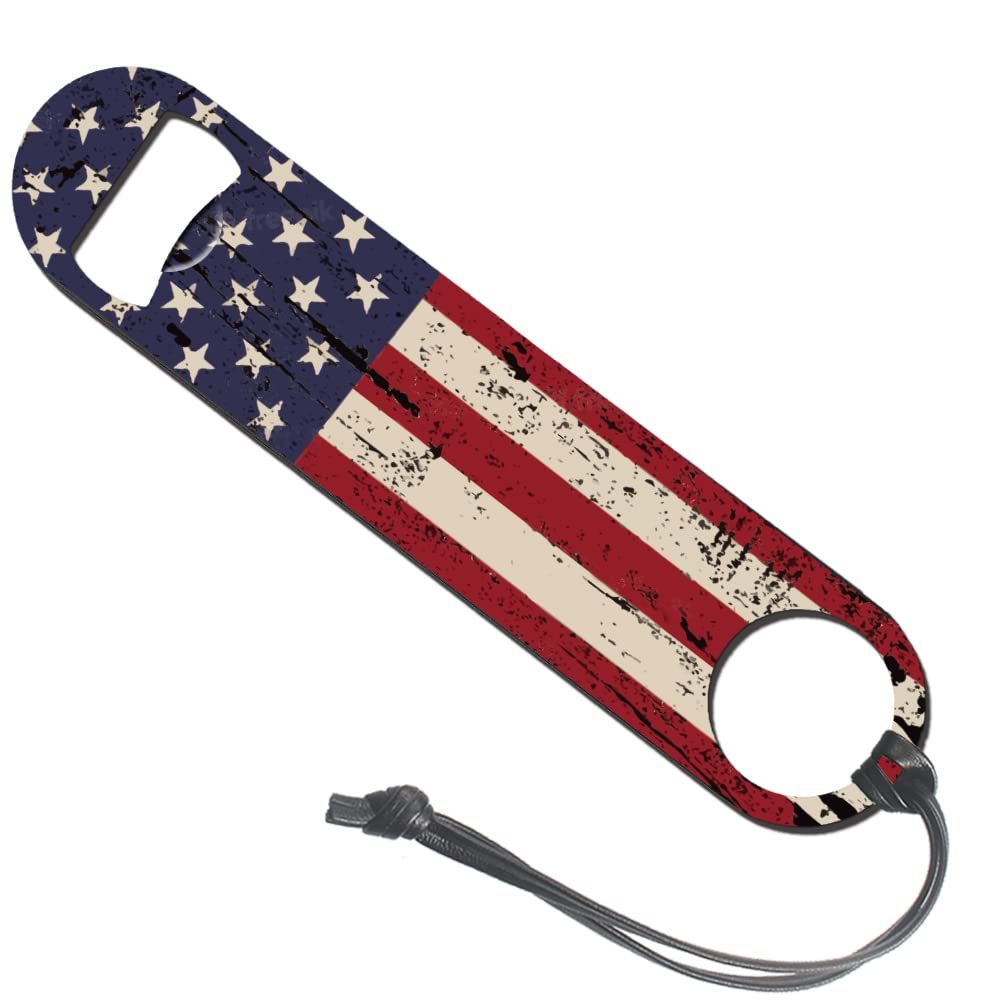 USA Flag Vintage Heavy Duty Bottle Opener Independence Day Bottle Opener Suitable for Kitchen Bar or Restaurant Unique Funny Stainless Steel Opener Gift Idea Gift for Bartender Men Friend Boyfriend
