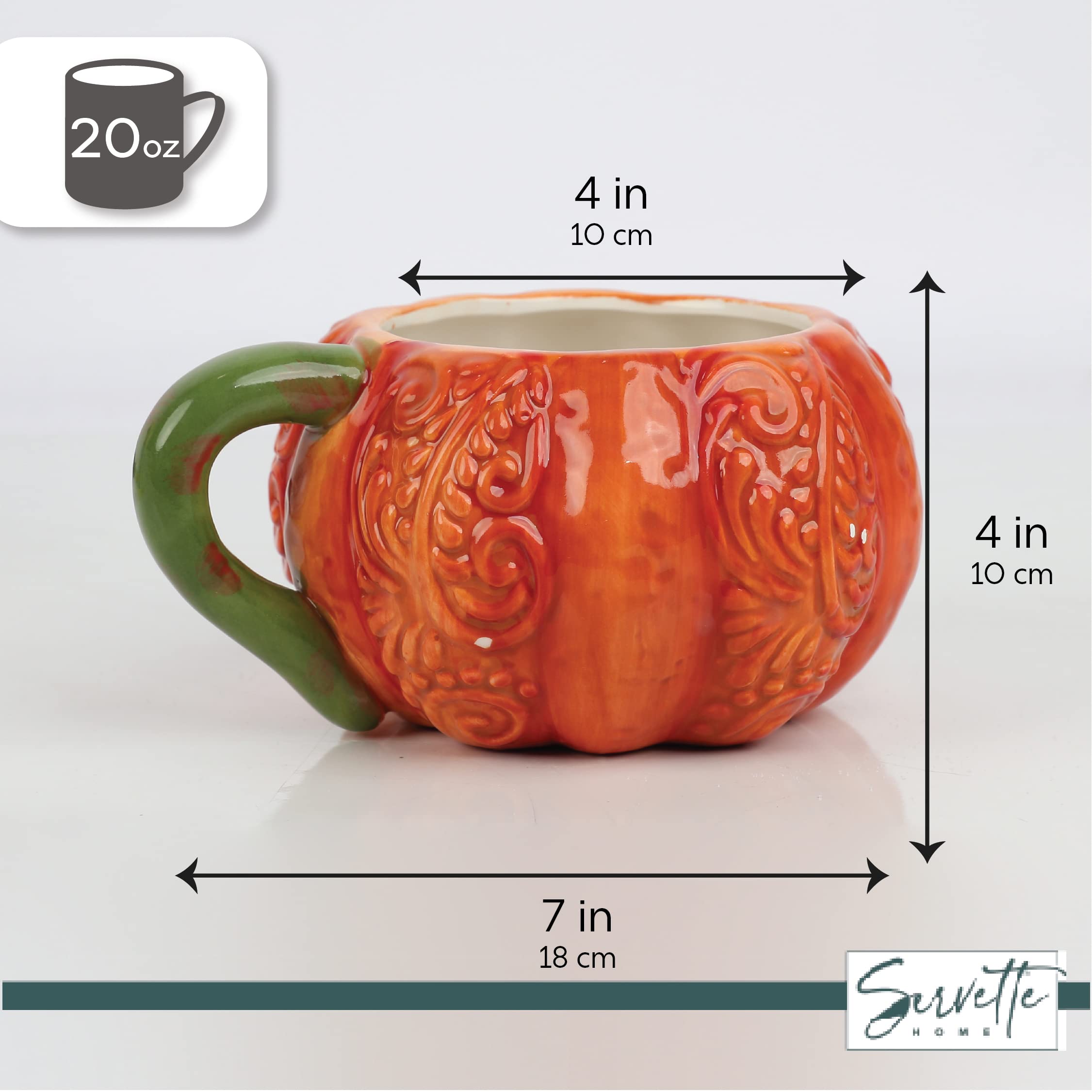 Servette Home Funny Ceramic Coffee Mugs Food Theme (Pumpkin)