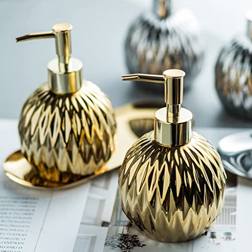 Soap Dispenser Soap Bottle Foaming Lotions Refillable Bottle Flower Pump Head Soap Shampoo Cosmetic Empty Bottle 250ML Bathroom Soap Dispenser (Color : Gold)