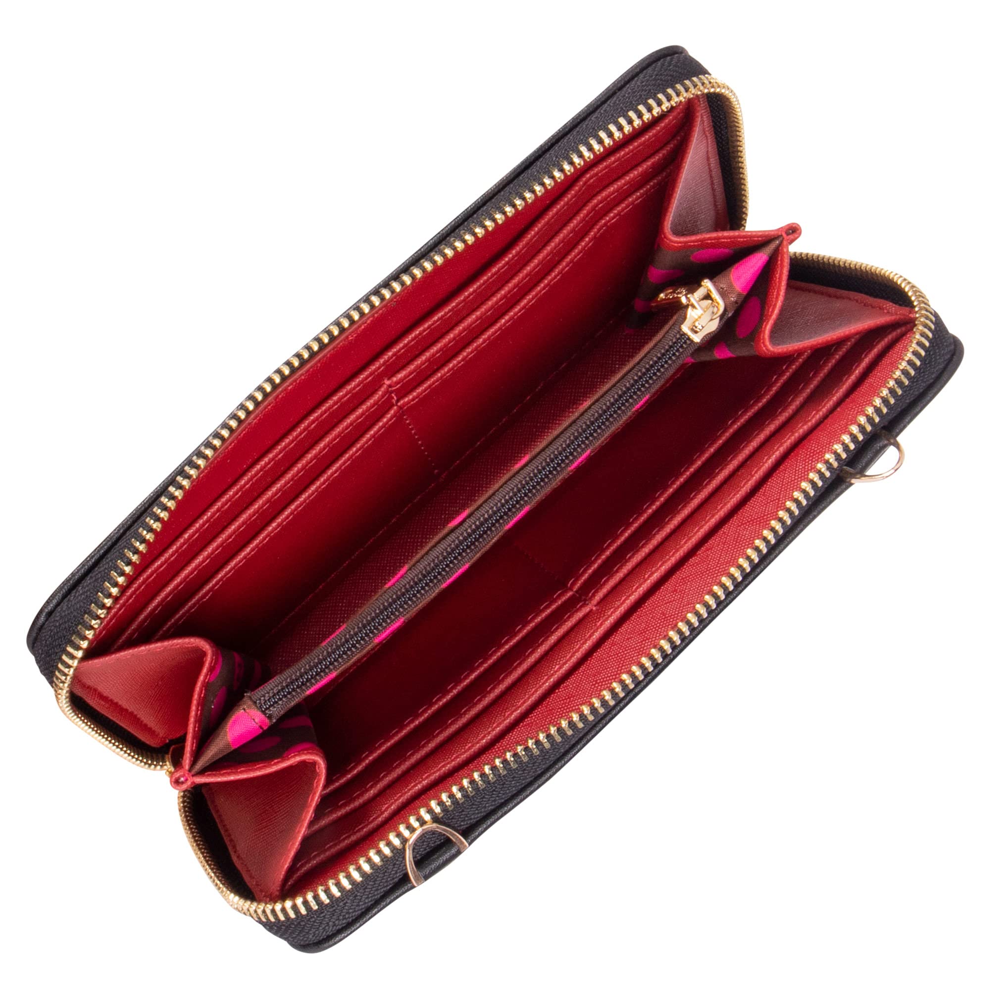 Nicole Lee 2 Piece Kiss Lock Crossbody Pouch Bifold Wallet - Love Me Half-Faux Leather