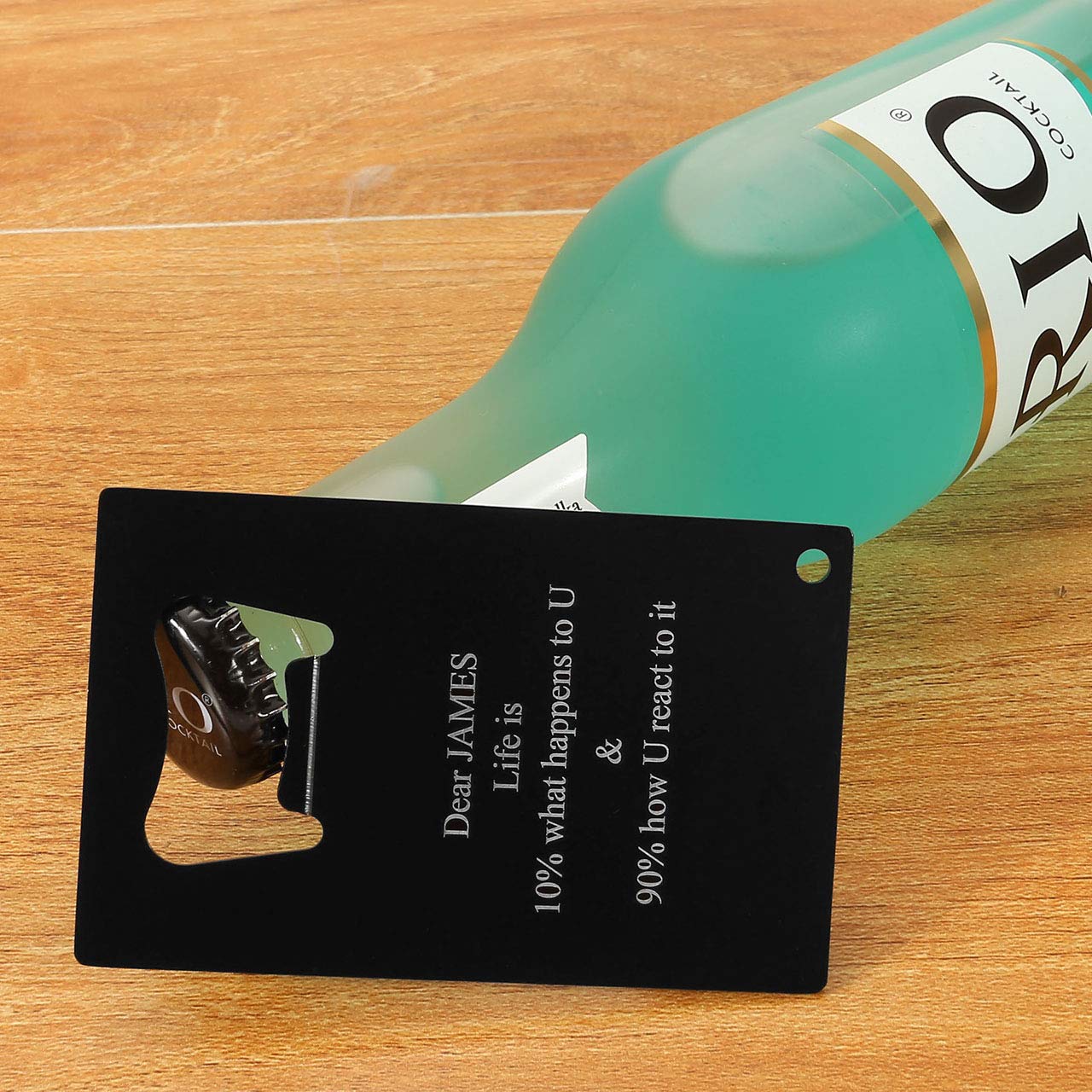 Yerwal Wallet Bottle Opener, Cool & Funny Card Size Party Wedding Favors Beer Bottle Opener for Guest,Stainless Steel (2pcs-Black and Silver)