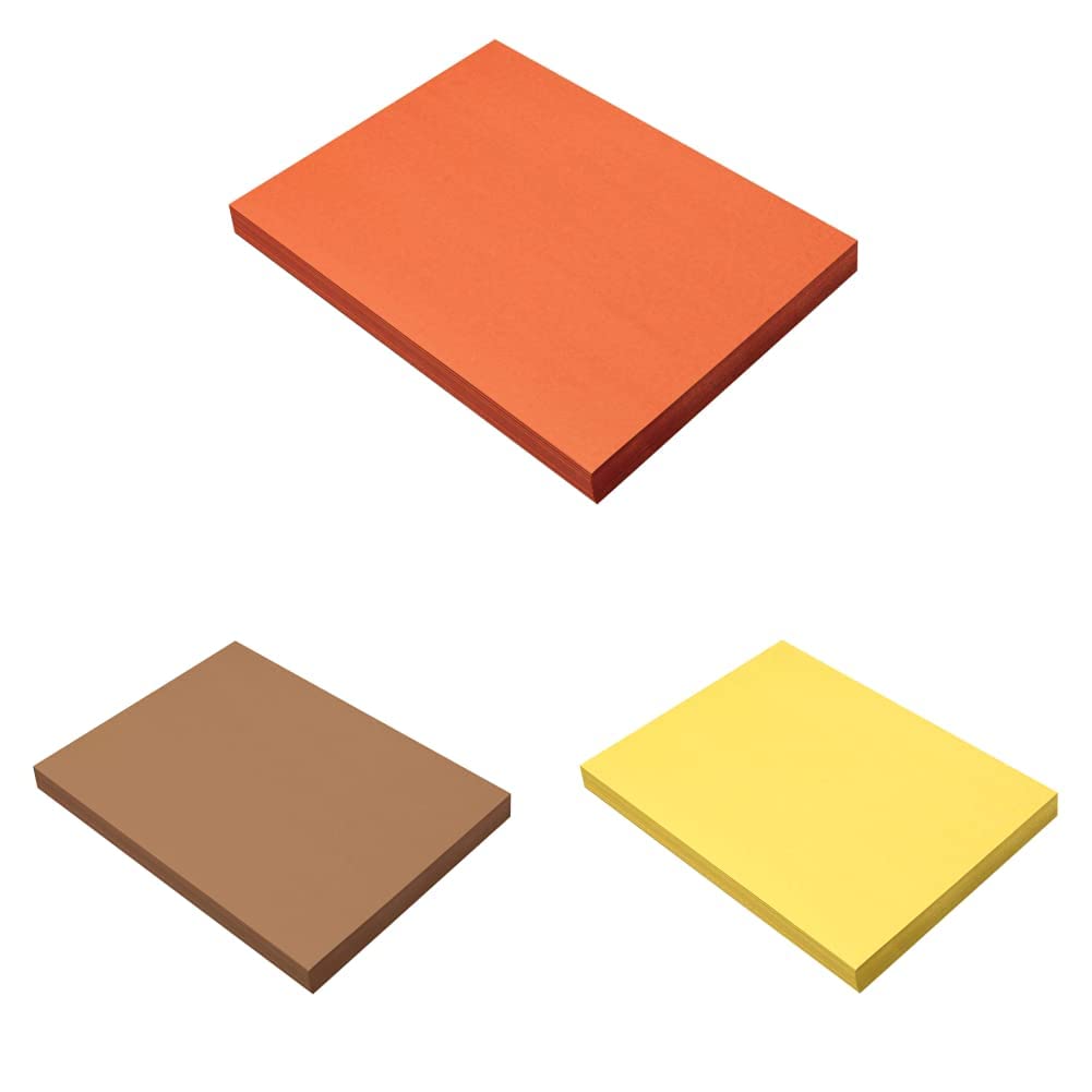 Prang (Formerly SunWorks) Construction Paper, Orange, 9" x 12", 100 Sheets & Prang (Formerly SunWorks) Construction Paper, Brown, 9" x 12", 100 Sheets & Prang (Formerly SunWorks) Construction Paper