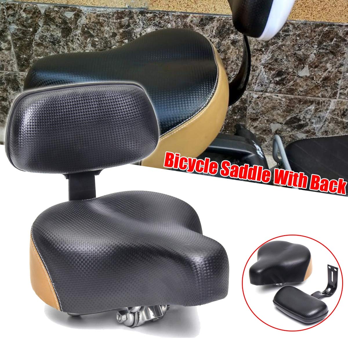 SARE HOME Bike Seat Universal Bicycle Saddle Front Seat with Back Rest Support Bicycle Accessories Part for Electric Vehicle Bicycle Seat
