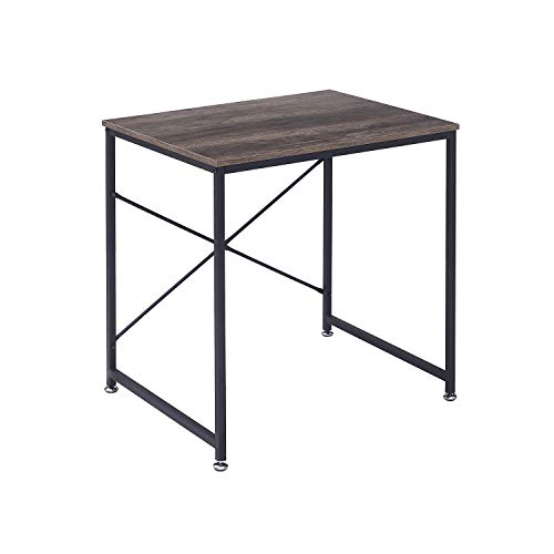 Symylife Modern Computer Desk Table Home Office Desk, Modern Simple Style Laptop Table with Metal Frame,Vintage Grain