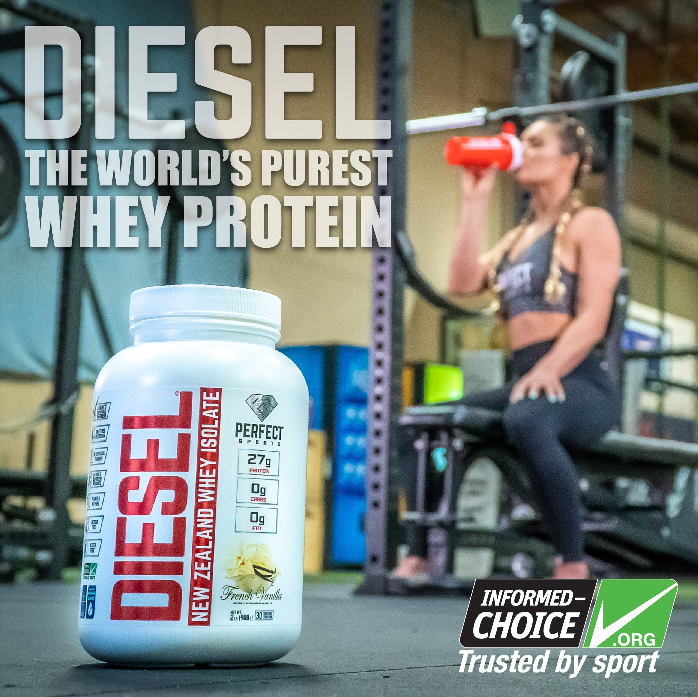 PERFECT SPORTS Diesel 100% New Zealand Whey Isolate - 2lbs French Vanilla