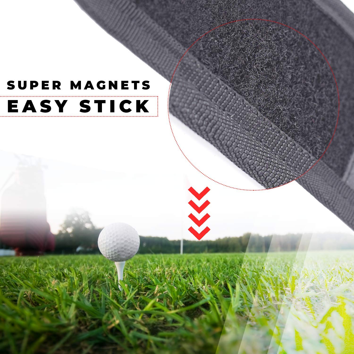 Pytoss Magnetic Rangefinder Strap | Golf Cart Accessories | Range Finder Case | Black