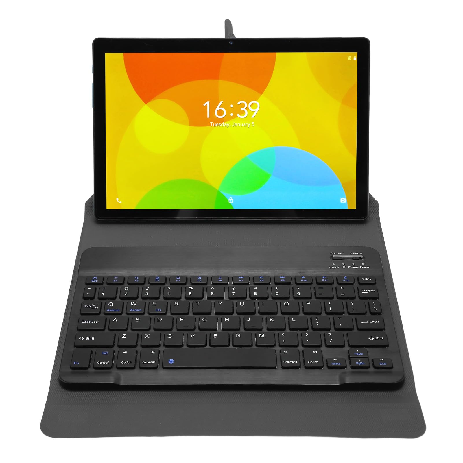 SHYEKYO Gaming Tablet, 5G WiFi 2 in 1 Front 12MP Rear 24MP 12GB 256GB Octa Core CPU 10.1 Inch Tablet with Keyboard for School (US Plug)
