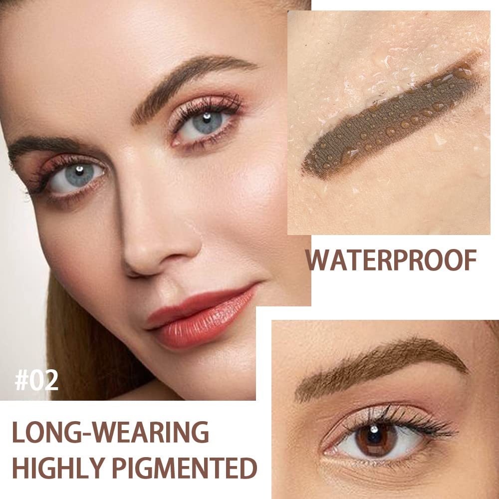 Tinted Thickening Eyebrow Mascara with Two Eyebrow Brushes,Brow Fast Sculpt,Waterproof,Transfer-proof,Eyebrow Tinting Kit- Cruelty Free - Light Medium Brown (2 Pack) (01 Brown)