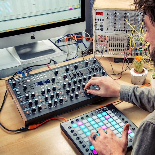 Novation Peak 8-Voice Desktop Polyphonic Synthesiser with 2 LFOs per voice, 16-slot modulation matrix, 3 analogue distortion points, and digital effects