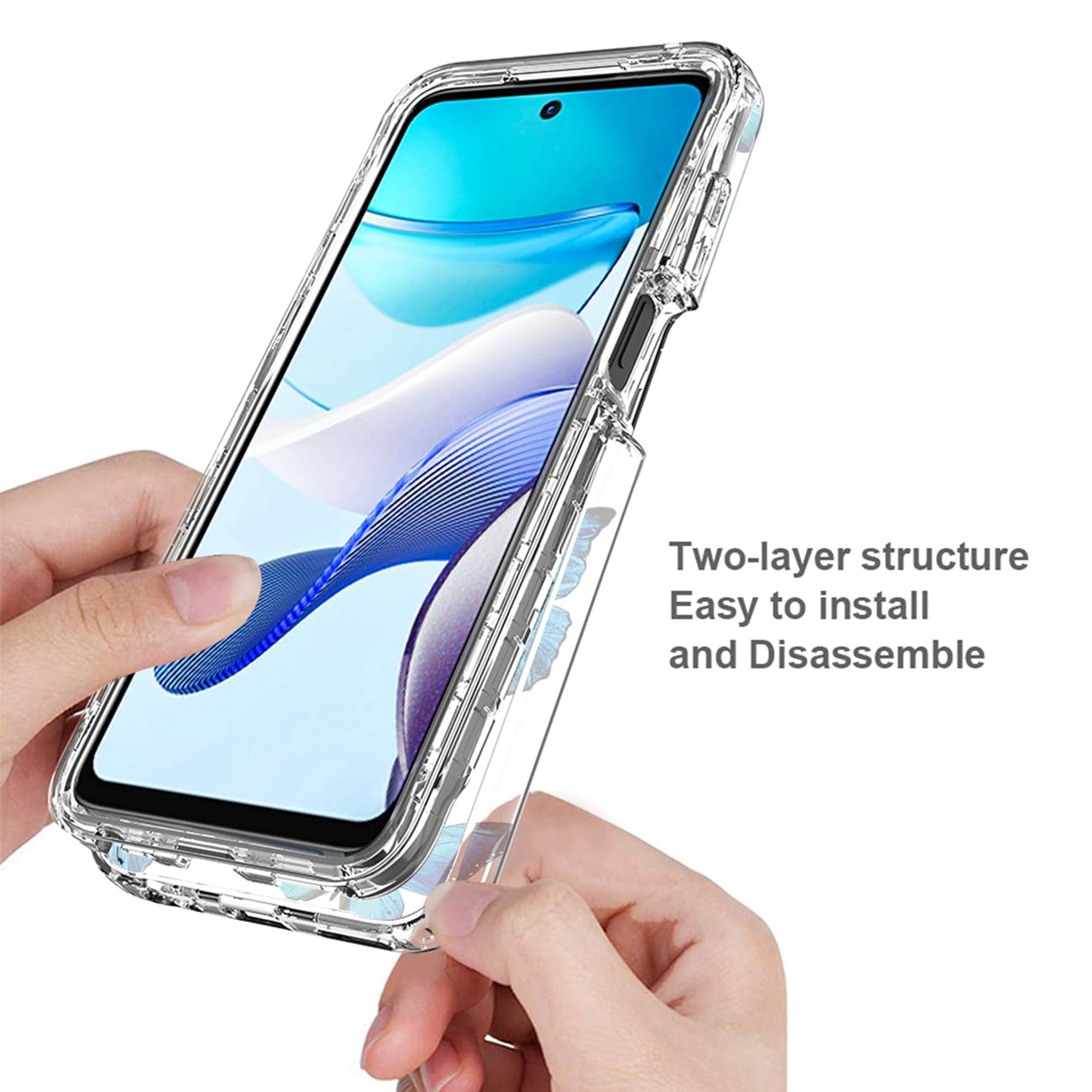 Sidande Case for Moto G 2023 Case, Motorola G 5G 2023 Case with Tempered Glass Screen Protector, Full Body Clear Floral TPU Slim Phone Protective Armor Cover for Motorola Moto G 5G 2023 (Butterfly)