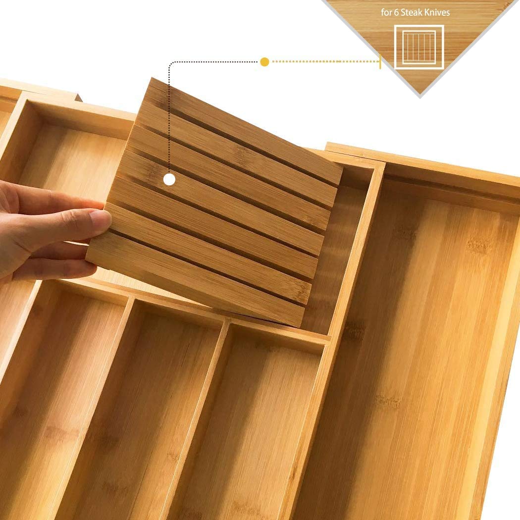 VaeFae Bamboo Knife Organizer, Kitchen Knife Storage