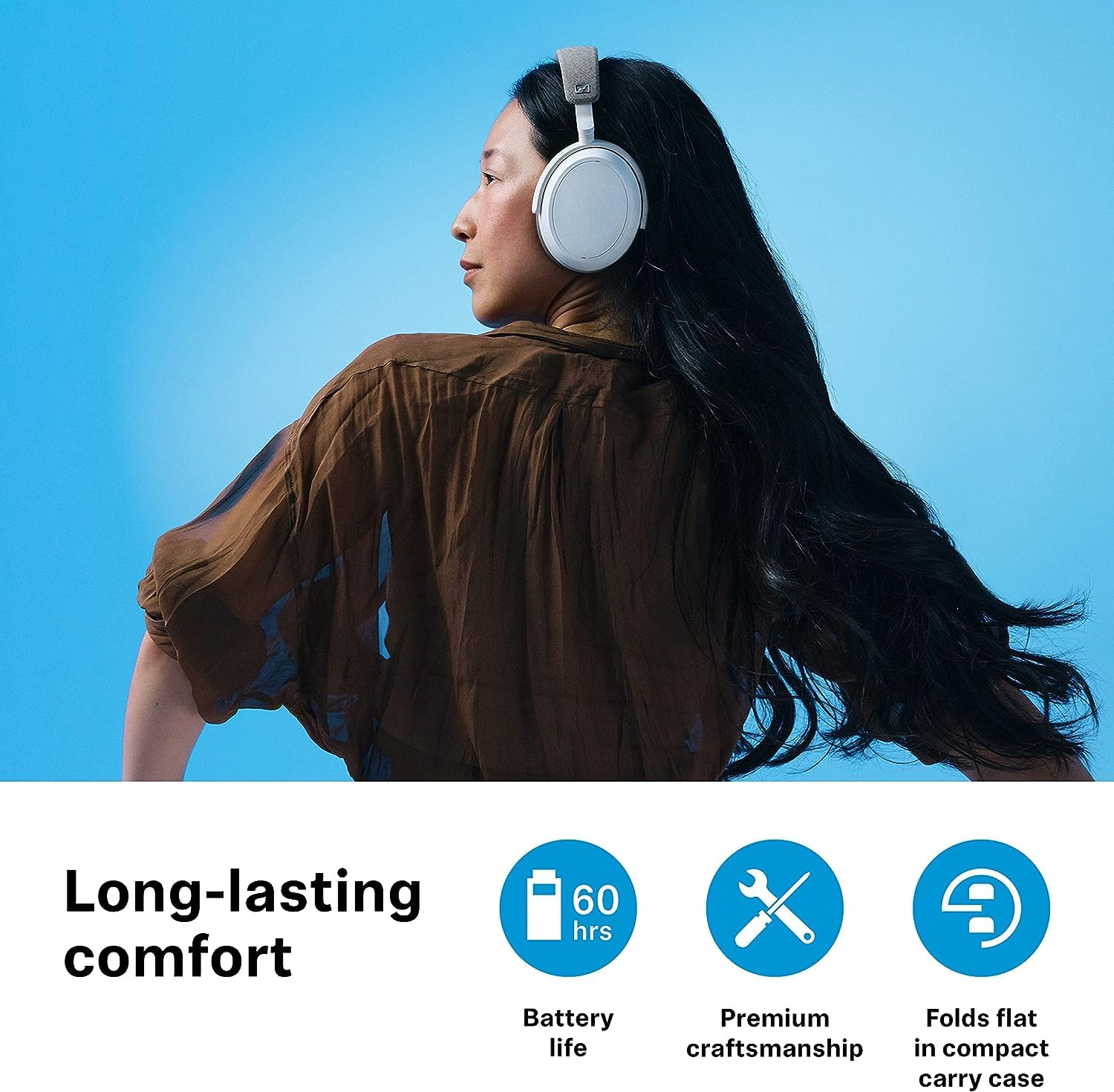 Sennheiser Consumer Audio Momentum 4 Wireless Headphones - Bluetooth Headset for Crystal-Clear Calls with Adaptive Noise Cancellation, 60h Battery Life, Lightweight Folding Design (Black/Copper)
