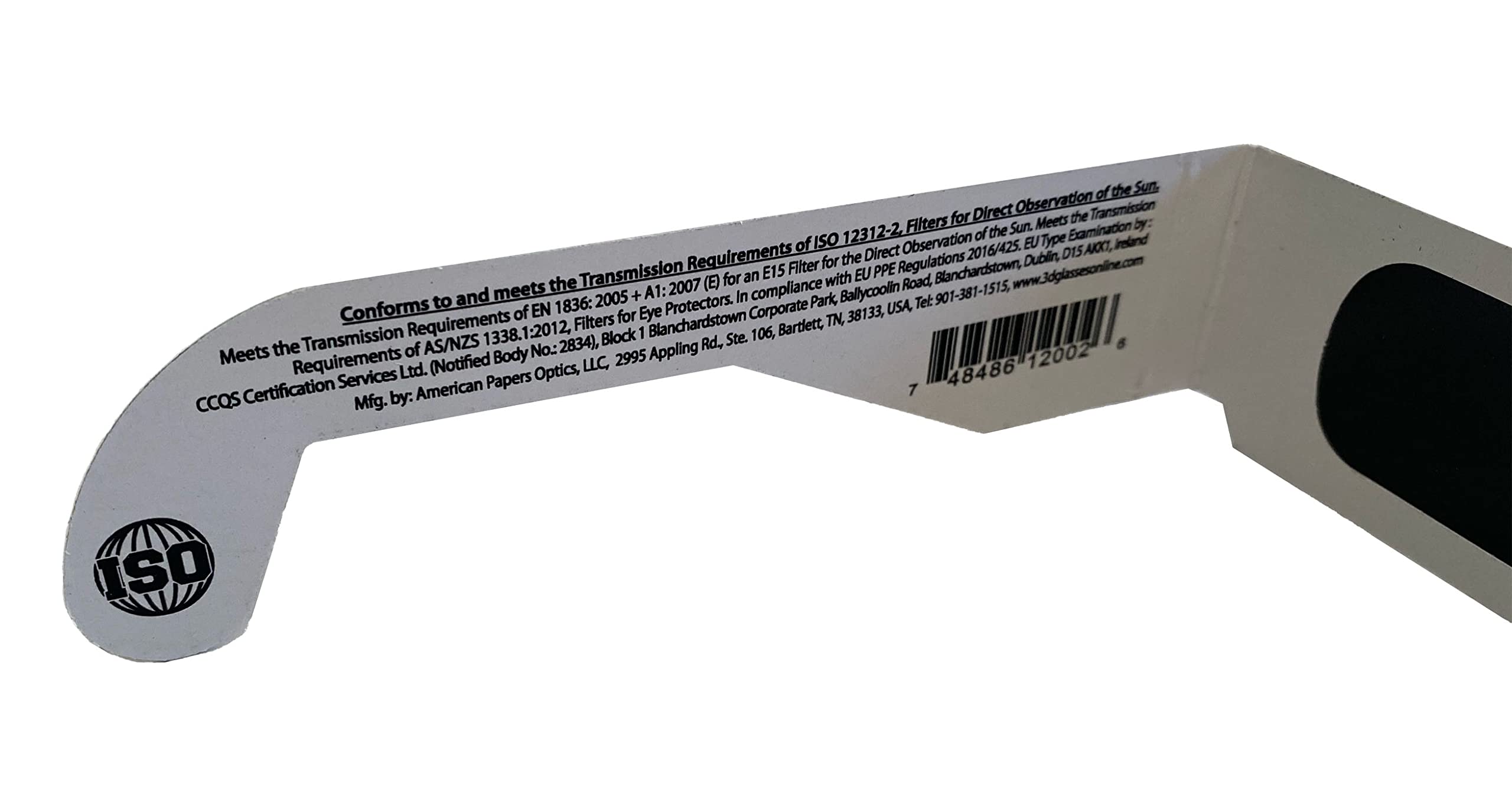 Solar Eclipse Viewing Glasses, Made in the USA, ISO-CE Certified 2 Pack THE TEXAS 2'CLIPSE