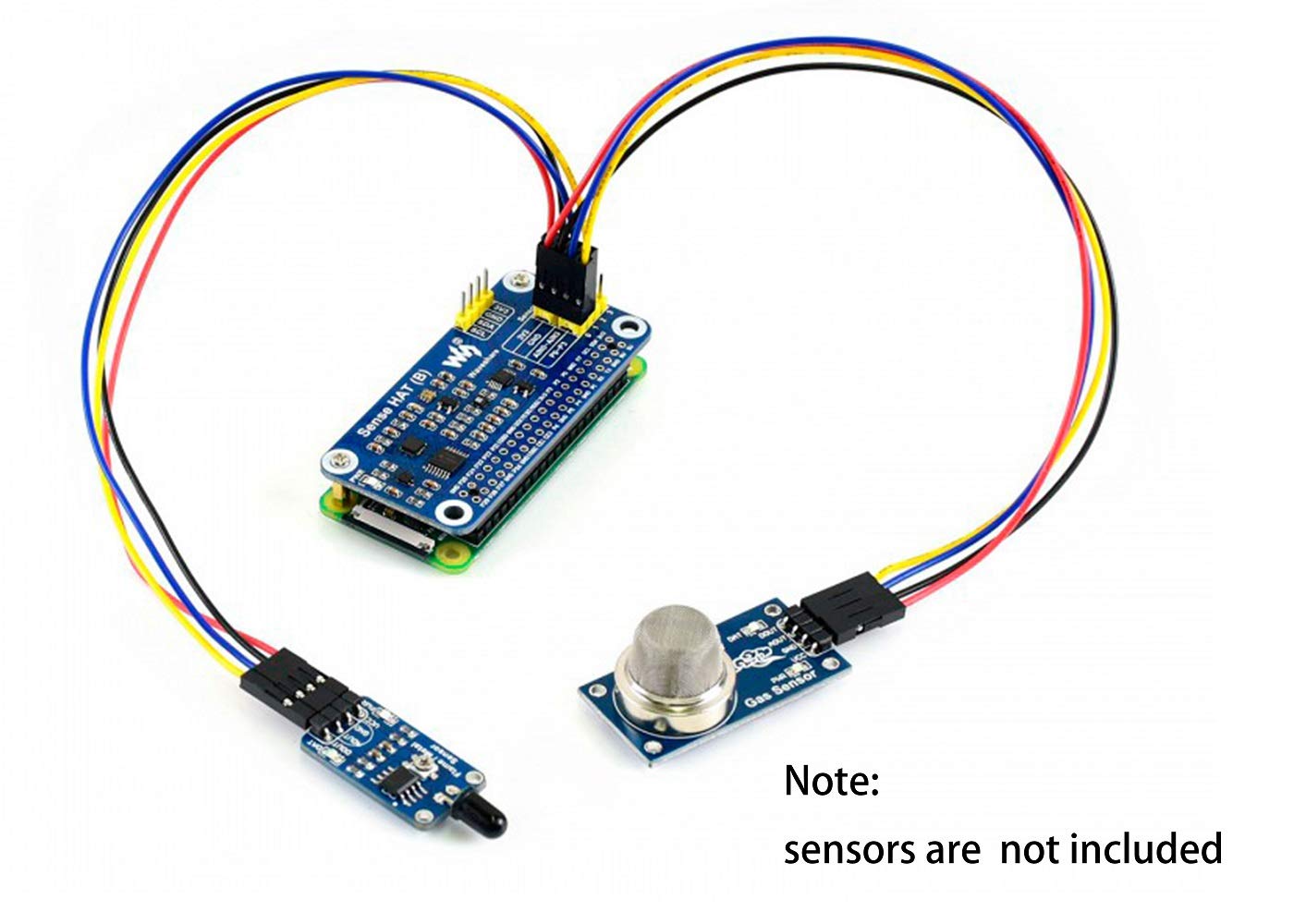 Sense HAT (B) for Raspberry Pi 4B/3B+/3B/2B/B+/A+/Zero/Zero W,Pi 40PIN GPIO Extension Header Onboard Gyroscope Accelerometer Magnetometer Barometer Temperature Humidity Multi Sensors I2C Interface