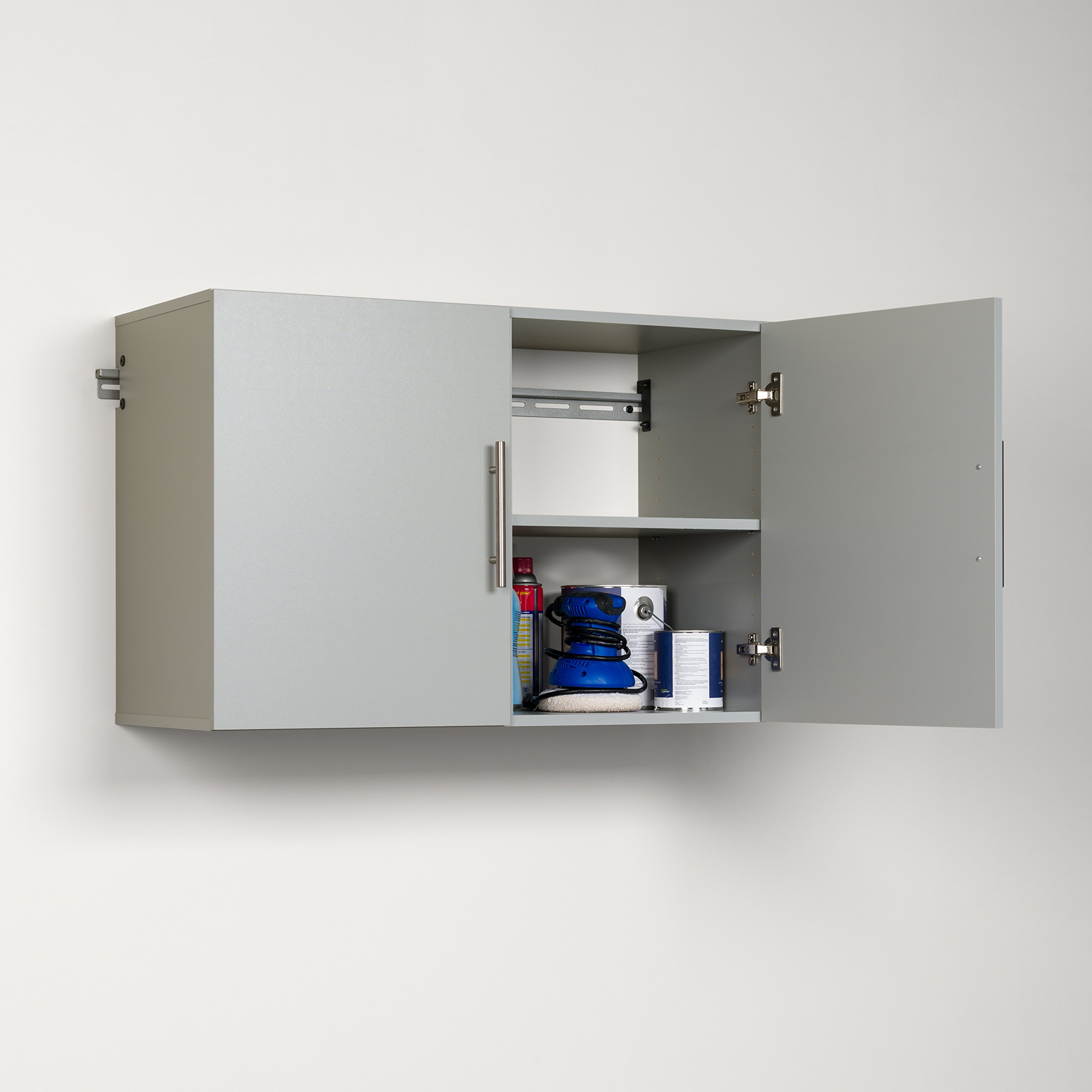 Prepac HangUps Storage Cabinet & HangUps Upper Storage Cabinet, 36", Light Gray