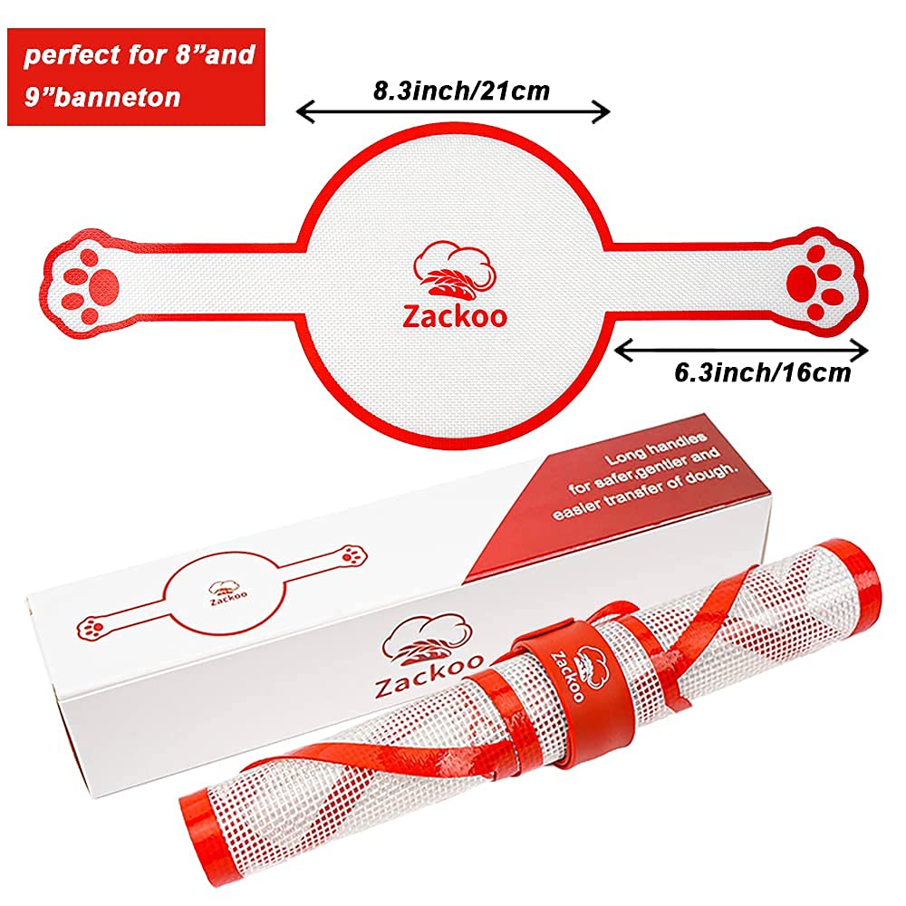 Zackoo Silicone Baking Mat for Dutch Oven Baking - Long Handles Bread Baking Sling Transferable Dough - Easy to Clean -Environmentally Friendly Alternative to Parchment