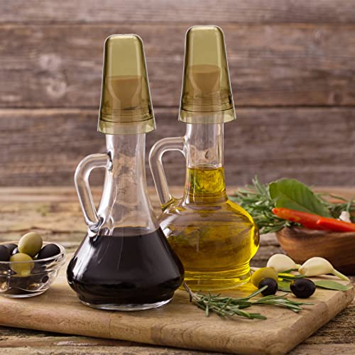 ZEAYEA 24 Pieces Pour Spout Covers, Universal Liquor Pourer Cover, Translucent Liquor Bottle Pour Dispenser Spout Dust Covers, Plastic Pour Dust Caps for Home Kitchen Tools Supplies