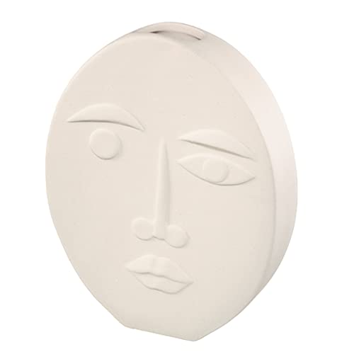 Veemoon Ceramic Vase Ceramic Decoration Vase Holder Pot Plant Desktop Indoor Bonsai Artistic Outdoor Arrangement Head Table Cute Decorative Unique Porcelain Decor Container Face Jewelry Glass Vase