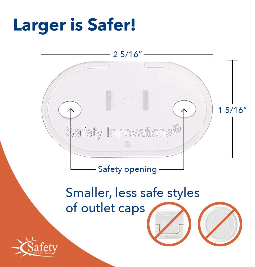 Safety Innovations, Ultimate Outlet Safety Cap, Baby Proofing Outlet Plugs, Child Safety Electrical Outlet Covers, Easy Installation, Protect Toddlers and Babies from Accidental Shock Hazard - 50 Pack
