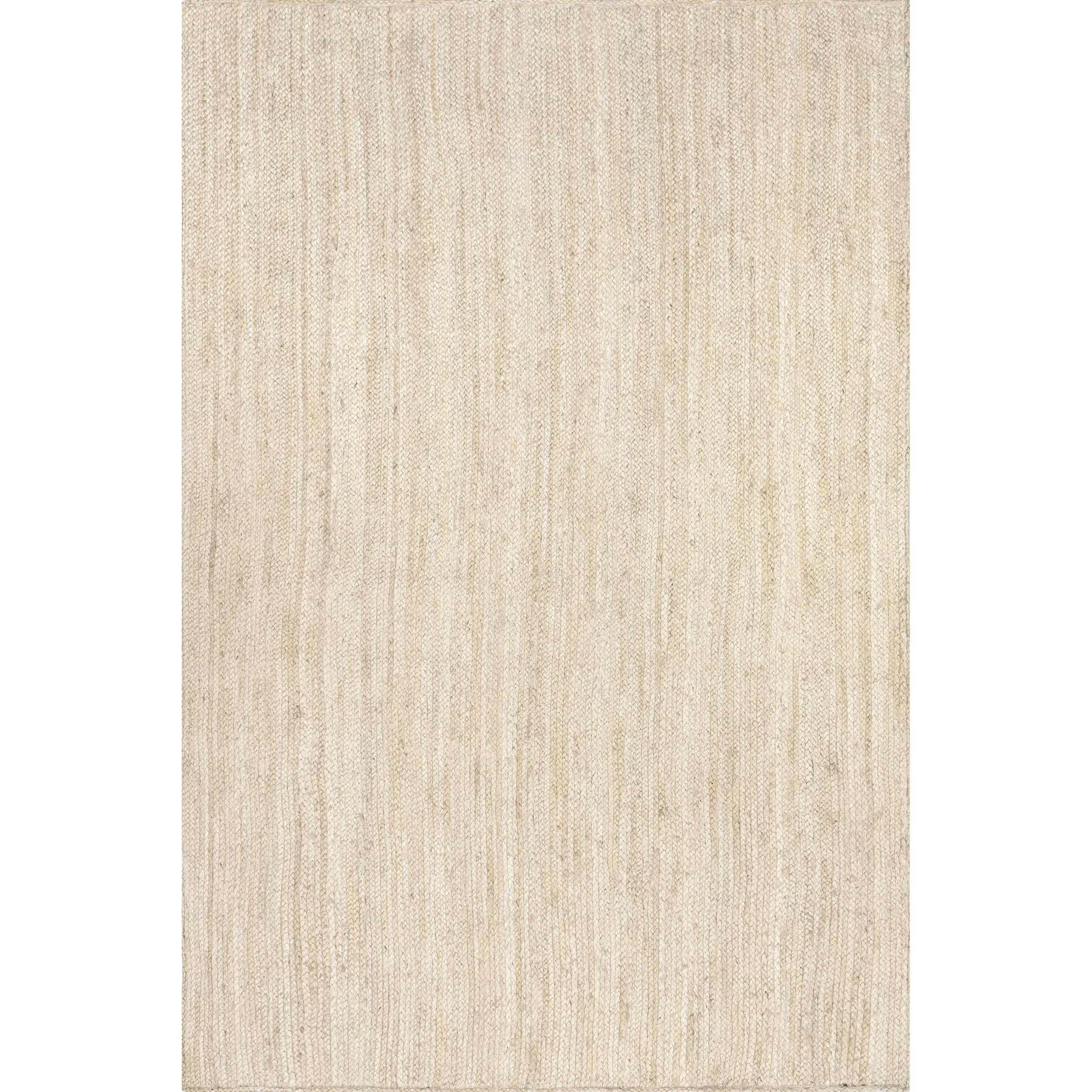 nuLOOM 9x12 Rigo Jute Hand Woven Area Rug, Off White, Solid Farmhouse Design, Natural Fiber, For Bedroom, Living Room, Dining Room, Hallway, Office, Kitchen, Entryway