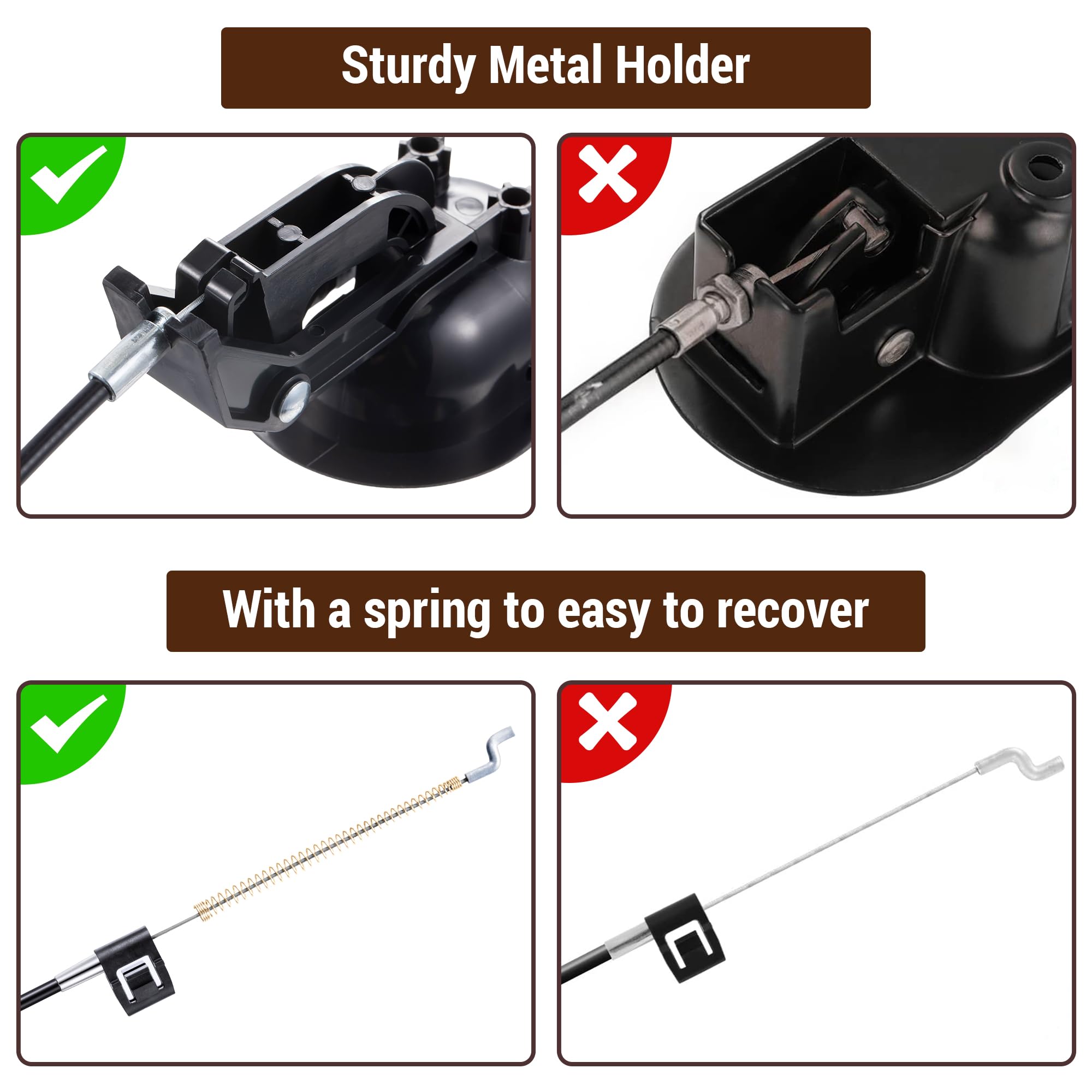 Saillong 2 Pack Recliner Release Pull Handle Replacement Parts with 2 Cable, Heavy Duty Recliner Replacement Kits Compatible with Lazy Boy and Most Recliner Brands Couch Sofa Chair Furniture