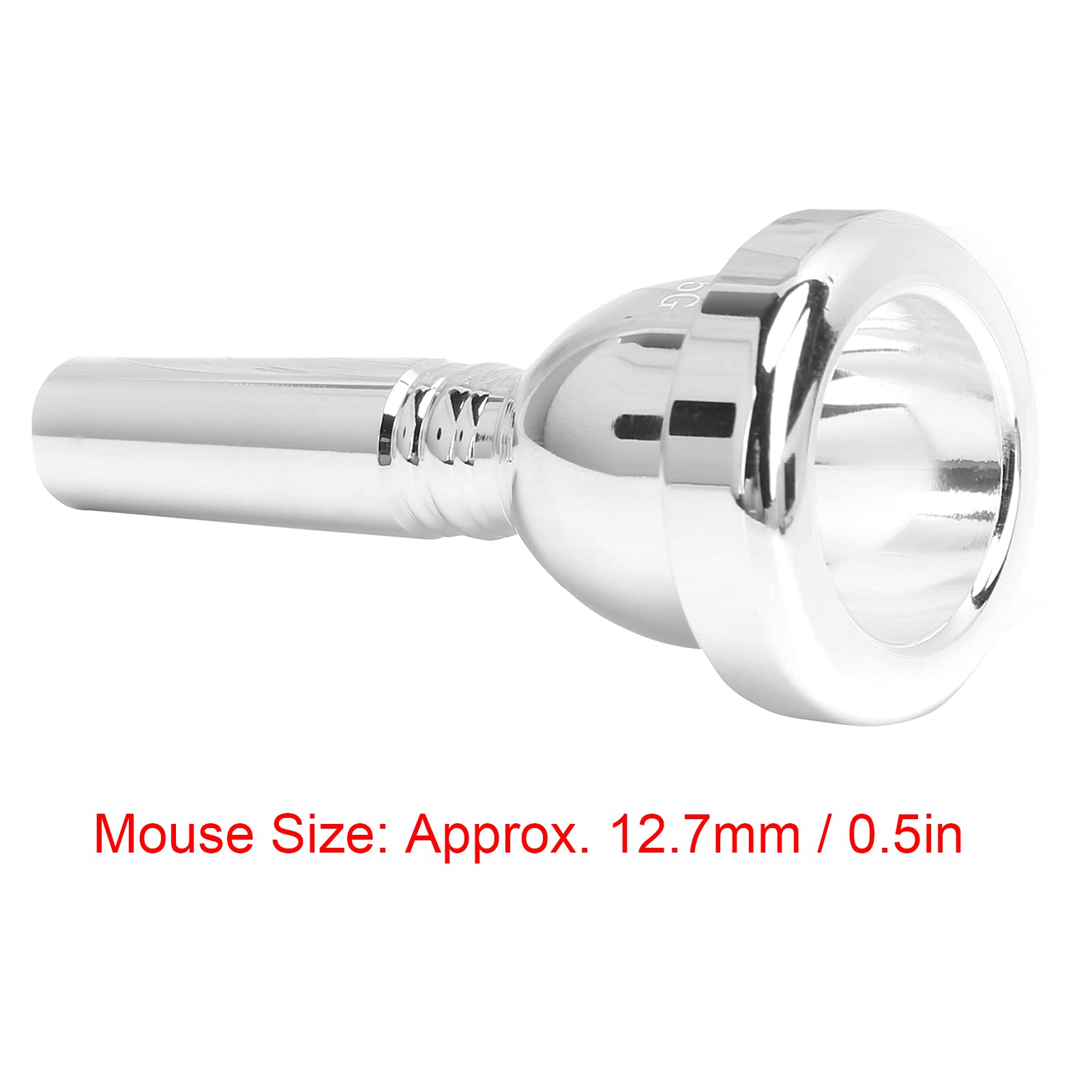 Trombone Mouthpiece, Brass Material 5G Trombone Mouthpiece Trumpet Mouthpiece for Tenor Trombones(Silver 12.7mm)