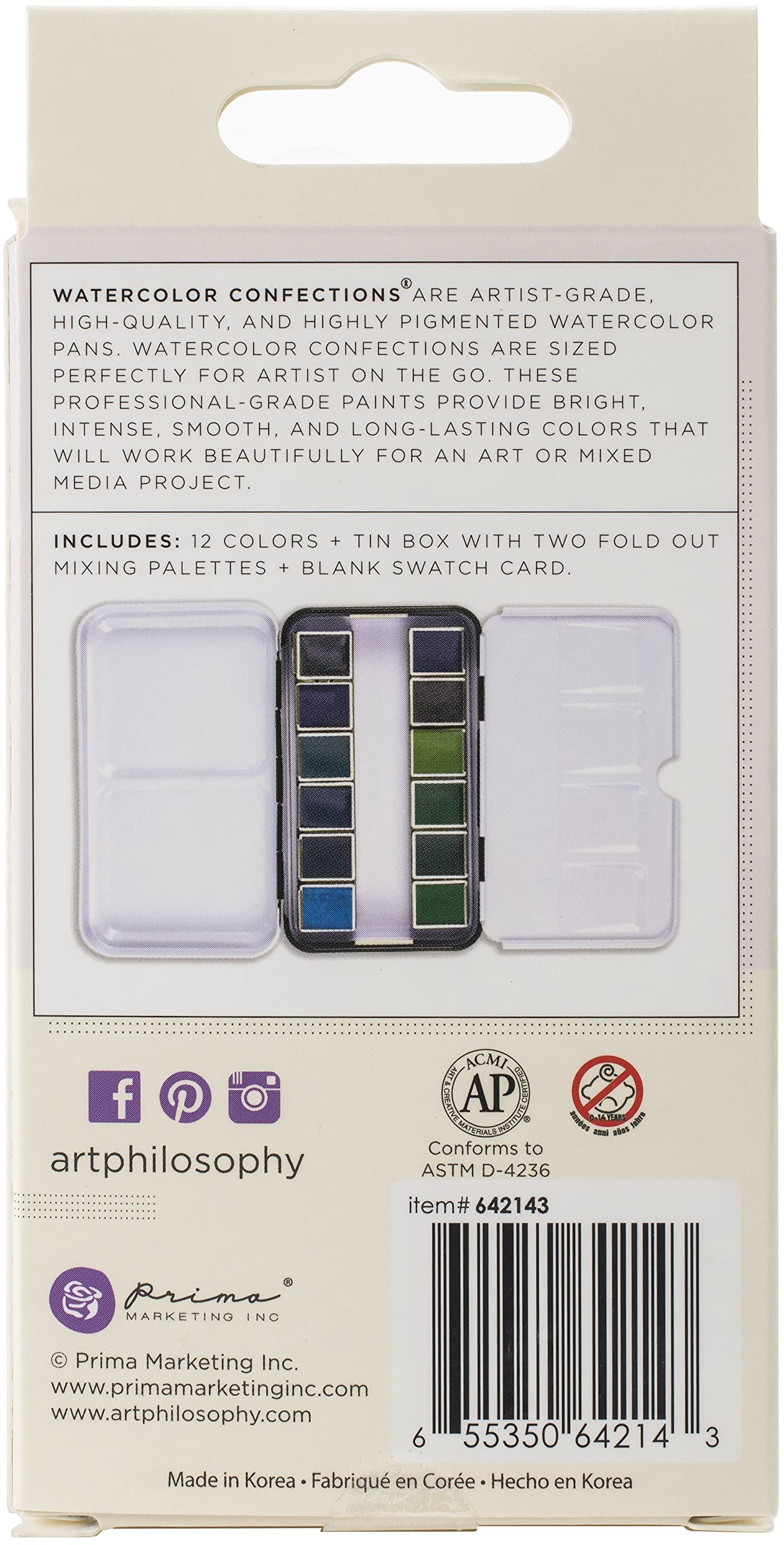 Prima Marketing Prima Confections Watercolor Pans 12/Pkg-Currents