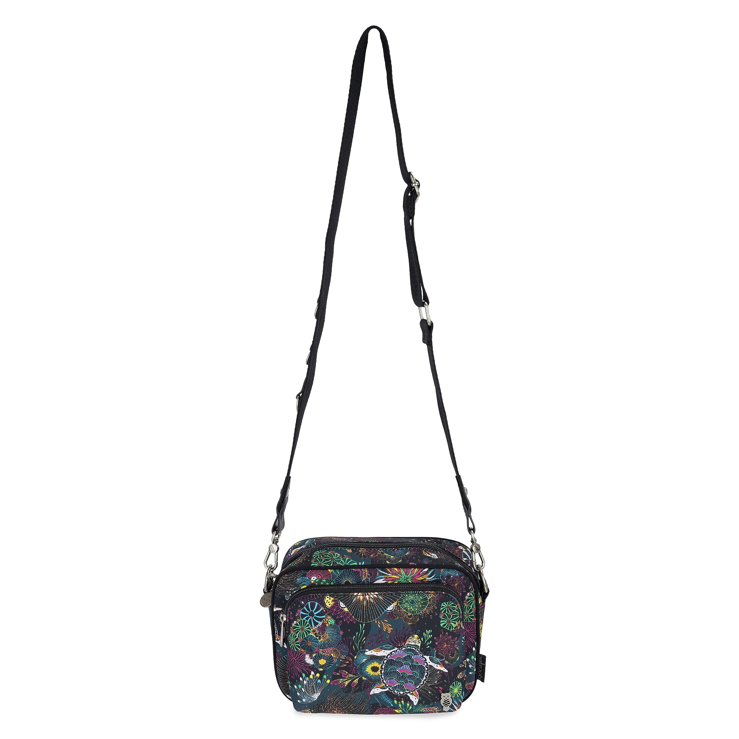 Sakroots Westwood Crossbody in Eco-Twill, Convertible Design, Rainbow Seascape