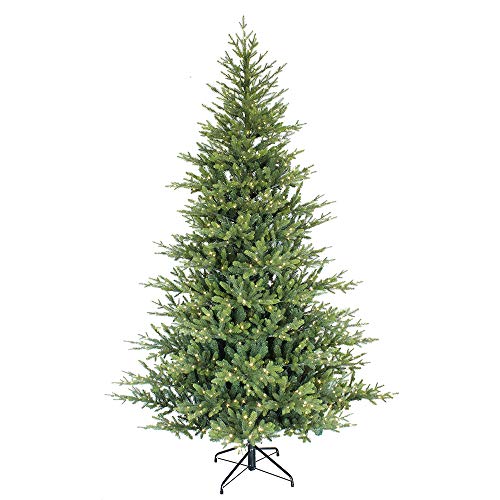 Puleo International 7.5 Foot ft Pre Alberta Spruce Artificial Christmas Tree with Sure-Lit Pole