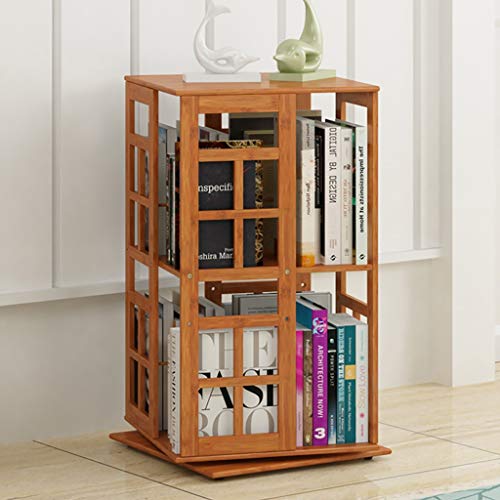 Saladplates-LXM Bookcase, Book Shelf, Modern 360° Rotating Storage Display Rack Floor Standing Shelves with Open Design for Home Office Living Room Study