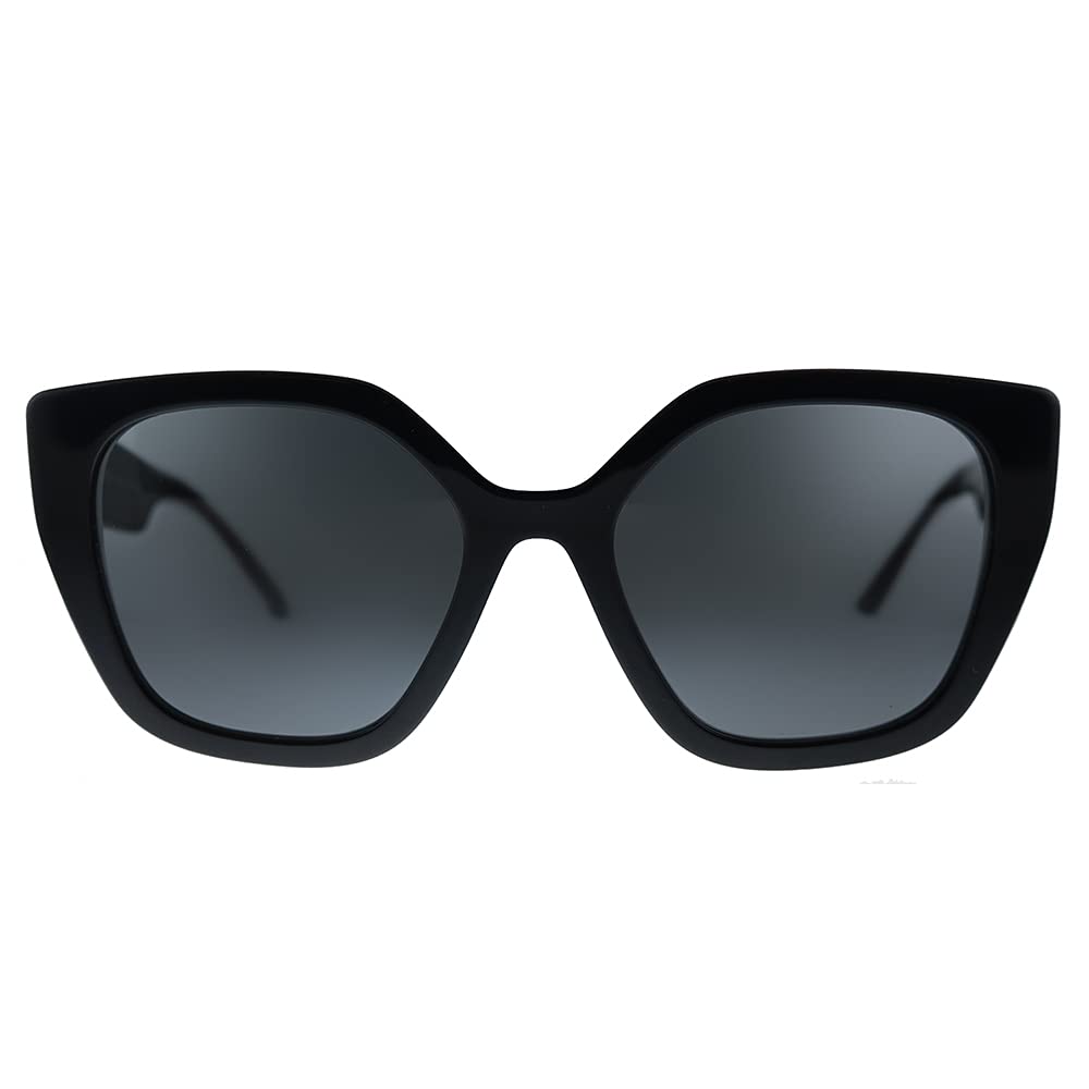 Prada PR 24XS YC45S0 Black Ivory Plastic Rectangle Sunglasses Grey Lens
