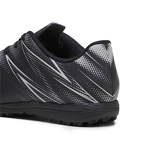 PUMA Attacanto Turf Training Soccer Cleats Sneaker, Black-Silver Mist, 2.5 US Unisex Big Kid