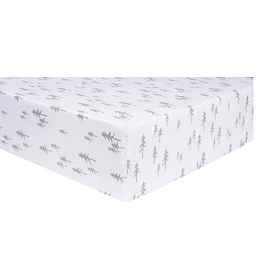 Trend Lab Pine Trees Fitted Crib Sheet for Baby Mattress, Made of 100% Cotton, Fits a Standard 28 x 52 in Crib Mattress