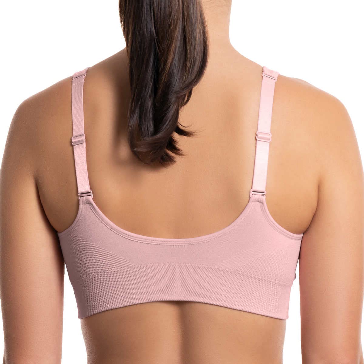 PUMA Women’s Seamless Convertible Sports Bra, 2-Pack White/Pink