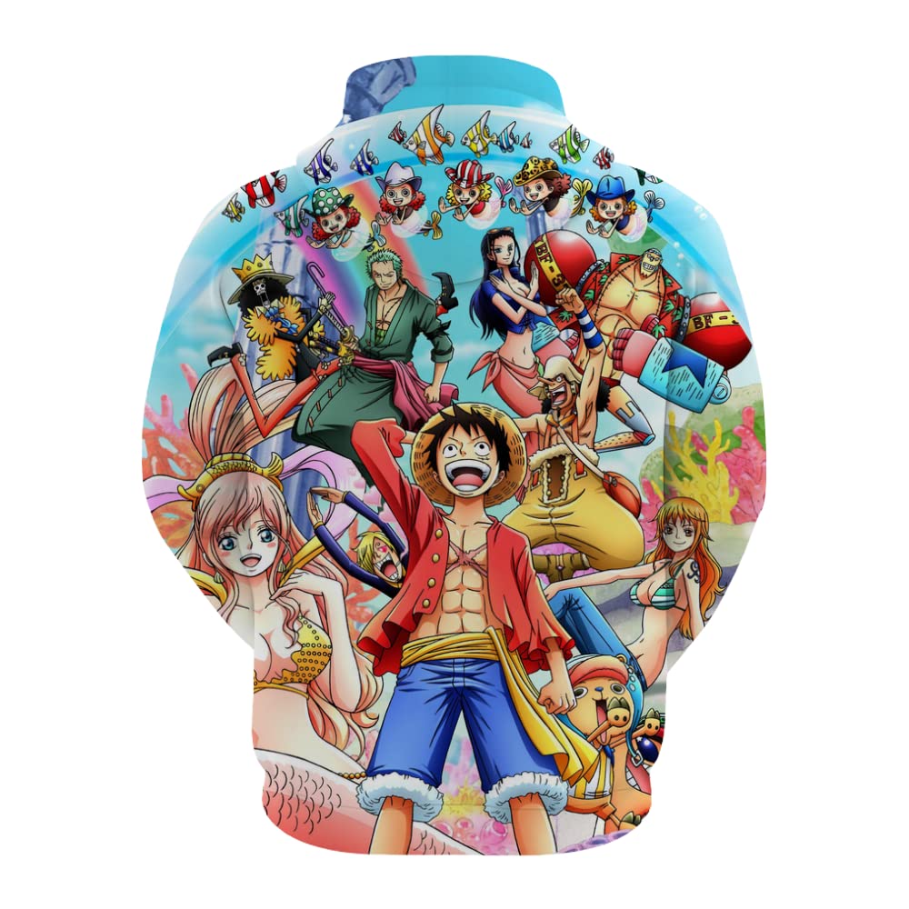 PEKENAR Anime Hoodie 3D Printed Novelty Hoodies Unisex Cosplay Pullover Sweatshirts Youth/Adults Medium