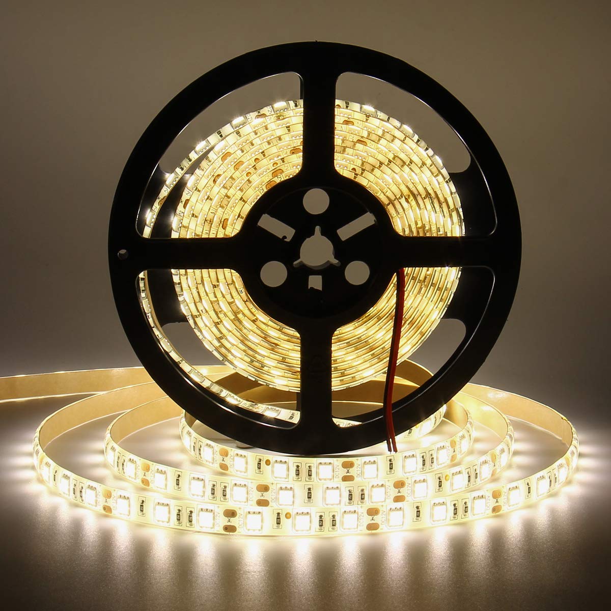 SUPERNIGHT LED Light Strip Warm White, 4000K Temperature, IP65 Waterproof 16.4ft 300leds SMD 5050 Rope Lights LED Light Strip Dimmer, DC 12V-24V 30A PWM Dimming Controller for Dimmer Knob