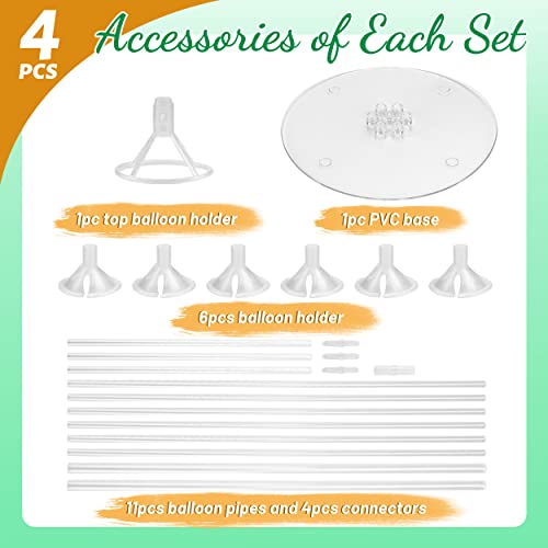 Sharlity 4 Sets Balloon Stand Kit Table Balloon Stand Holder for Graduation Birthday Baby Shower Wedding Anniversary Party Decorations