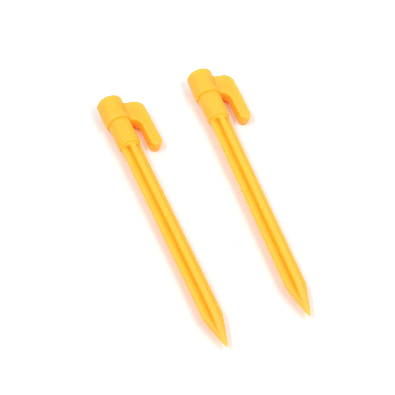 Quluxe 16 Pieces Yellow Plastic Camping Tent Stakes for Fixing Tents, Tarps, Garden Nettings, Nailing Tents