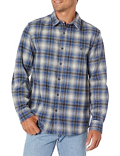Pendleton Men's Long Sleeve Classic-fit Trail Shirt, Blue-Green Flannel, Large