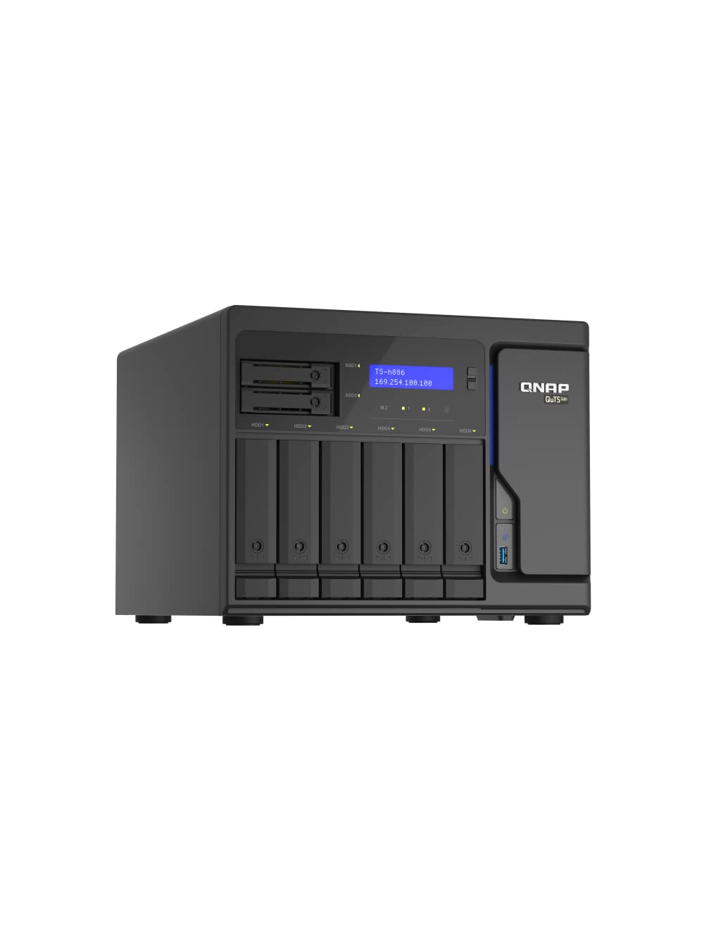 QNAP TS-h886 8 Bay Enterprise NAS with Intel® Xeon® D-1622 CPU and Four 2.5GbE Ports