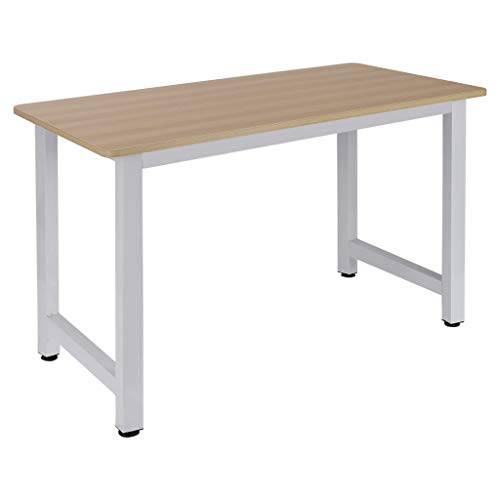 Quaanti US Fast Shipment Rustic Solid Wood Computer Desk,40/48/55 Inch Large Office Desk Workstation PC Laptop Study Writing Table Desktop for Small Spaces,Home Office Workstation Furniture (48 Inch)