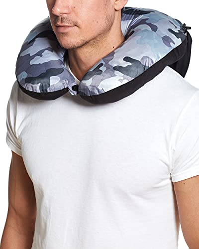 Tumi TumiPax Men's Recycled Reversible Packable Travel Puffer Jacket, Grey Camo, x-Large